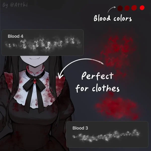 10 Free Realistic Blood Texture & Splatter Brushes for Procreate ...